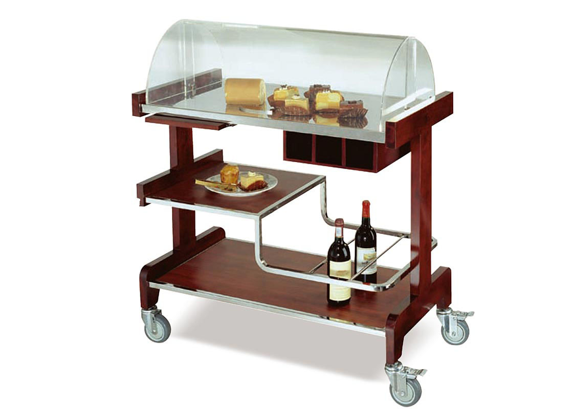 Buffet rosso di banchetto che pranza il piano d'appoggio del carrello ...